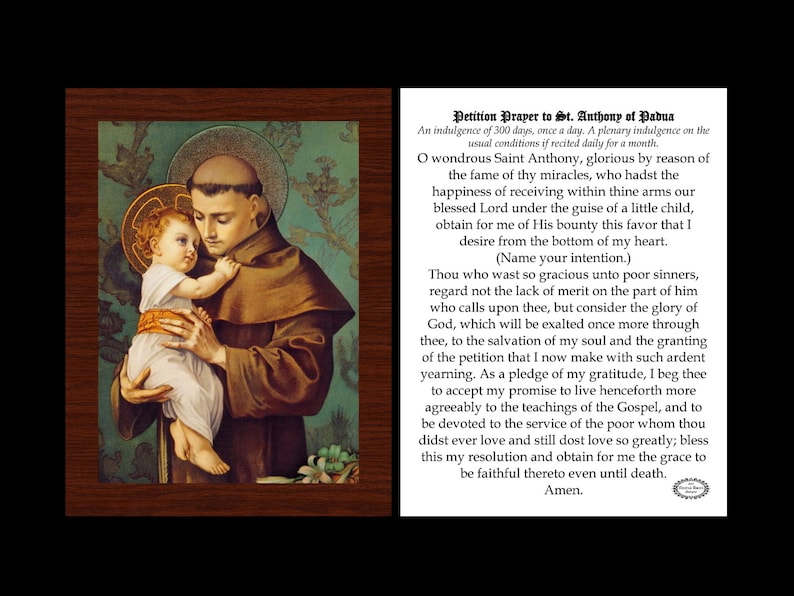 St. Anthony of Padua Novena Small Prayer Holy Card - Etsy