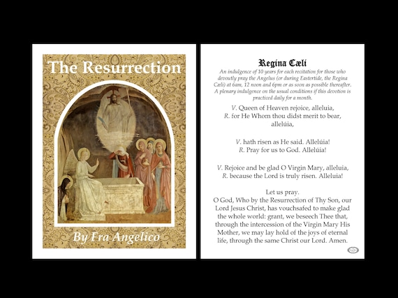 Regina Caeli English or Latin Large Holy Prayer Card | Etsy