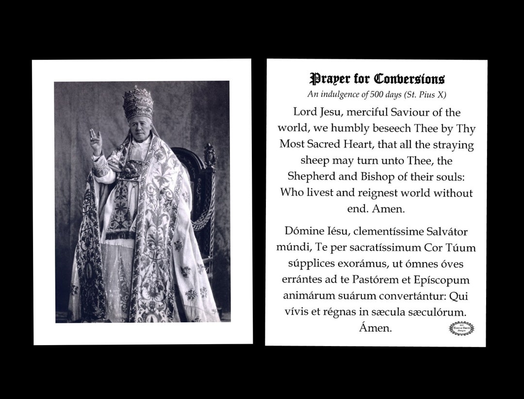 Saint St. Pius X Tenth Small Prayer Holy Card - Etsy