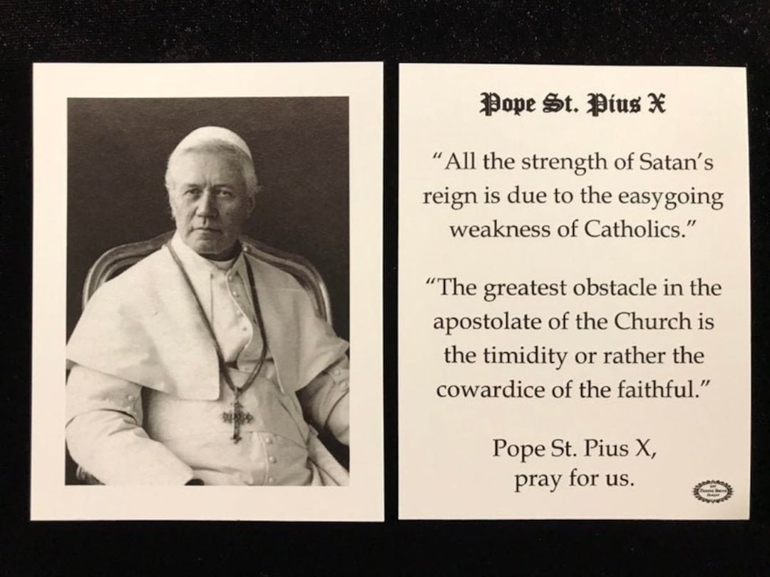 Saint St. Pius X Tenth Small Prayer Holy Card - Etsy