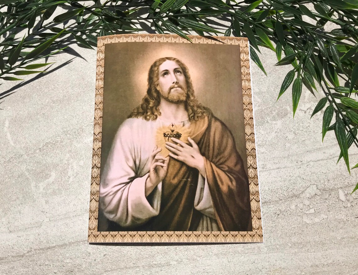 Litany of the Sacred Heart of Jesus English Latin Large Prayer Holy ...