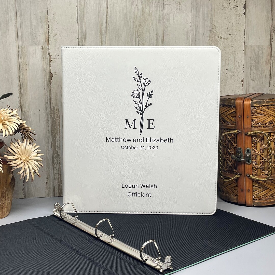Officiant Personalized Binder, 3 Ring Binder, Wedding Planner, Photo ...