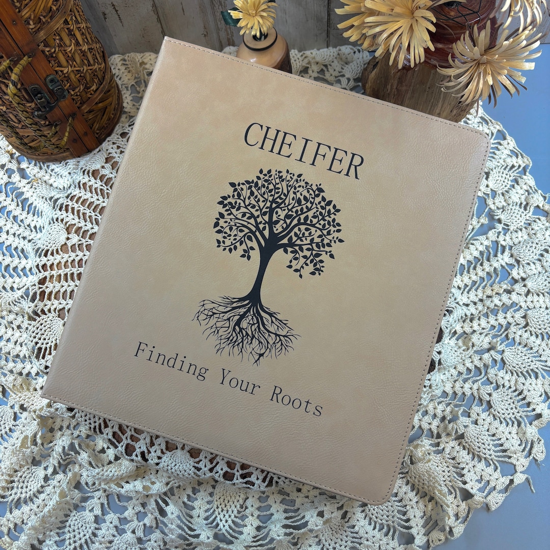 Personalized Family Tree Binder: Engraved Faux Leather 3-ring - Etsy