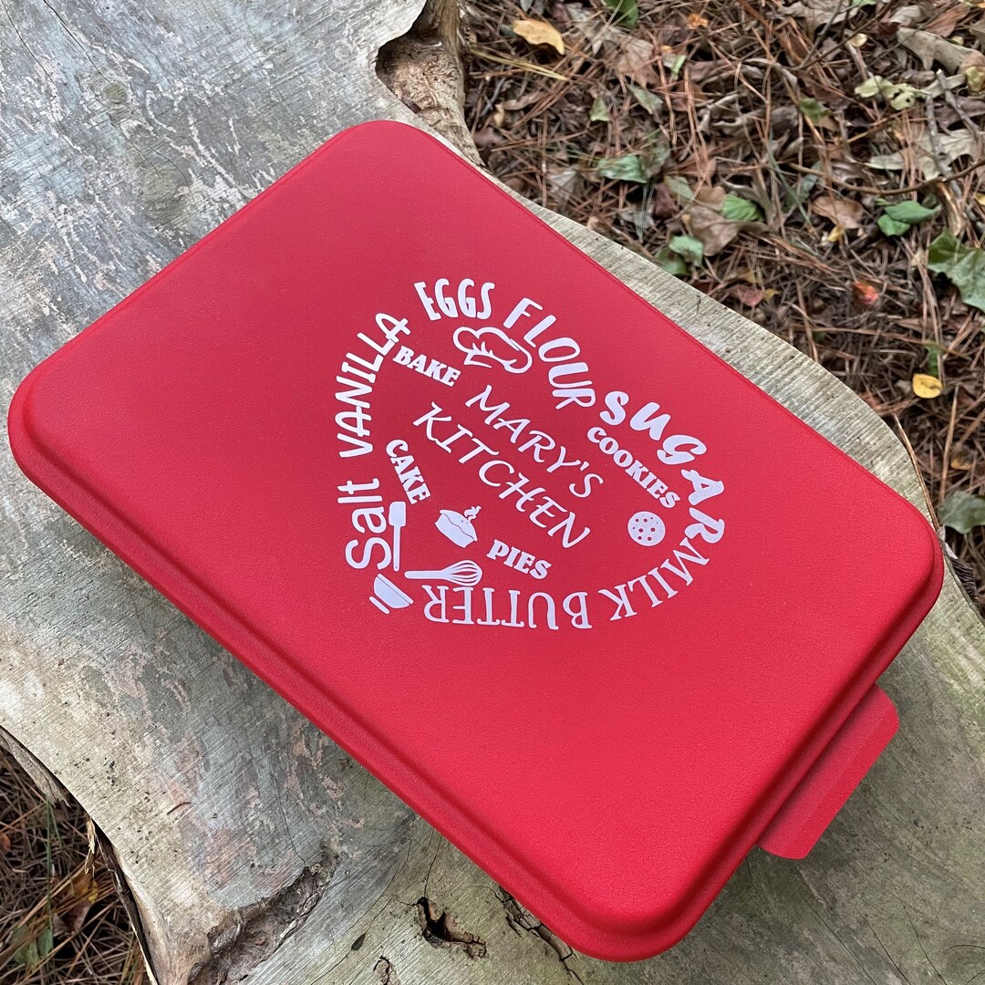 Personalized Cake Pan, Custom Engraved Baking Dish, Baking Pan With Lid ...