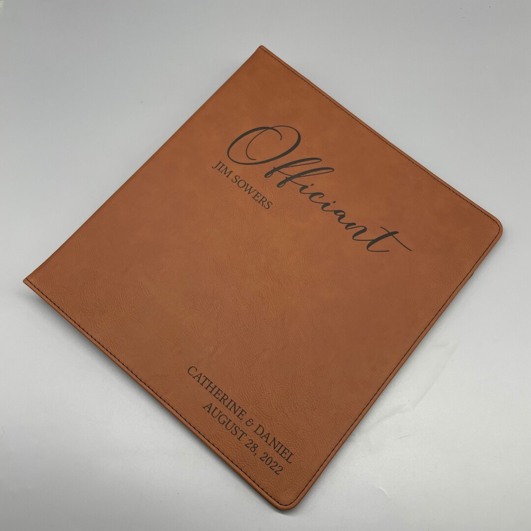 Personalized Leatherette Wedding Officiant Binder: Engraved 3-ring ...