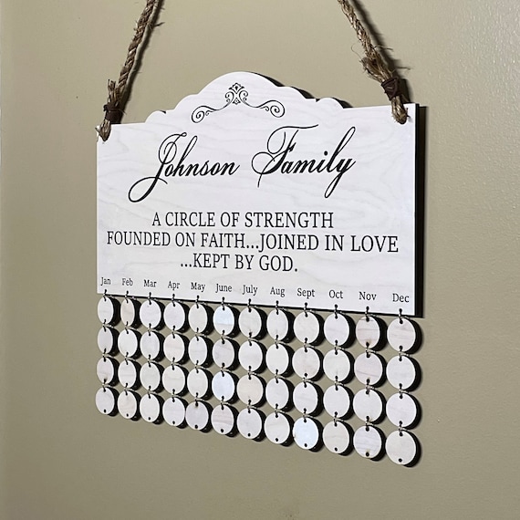 Personalized Birthday Calendar Family Birthdays & - Etsy