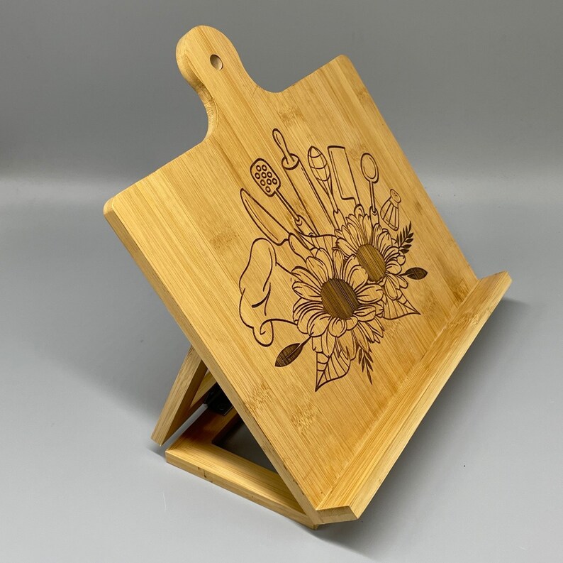 Personalized Chef's Easel Bamboo Recipe Tablet - Etsy