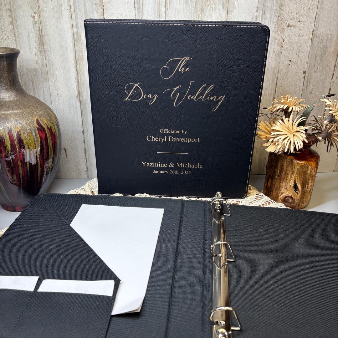 Officiant Personalized Binder, 3 Ring Binder, Wedding Planner, Photo ...