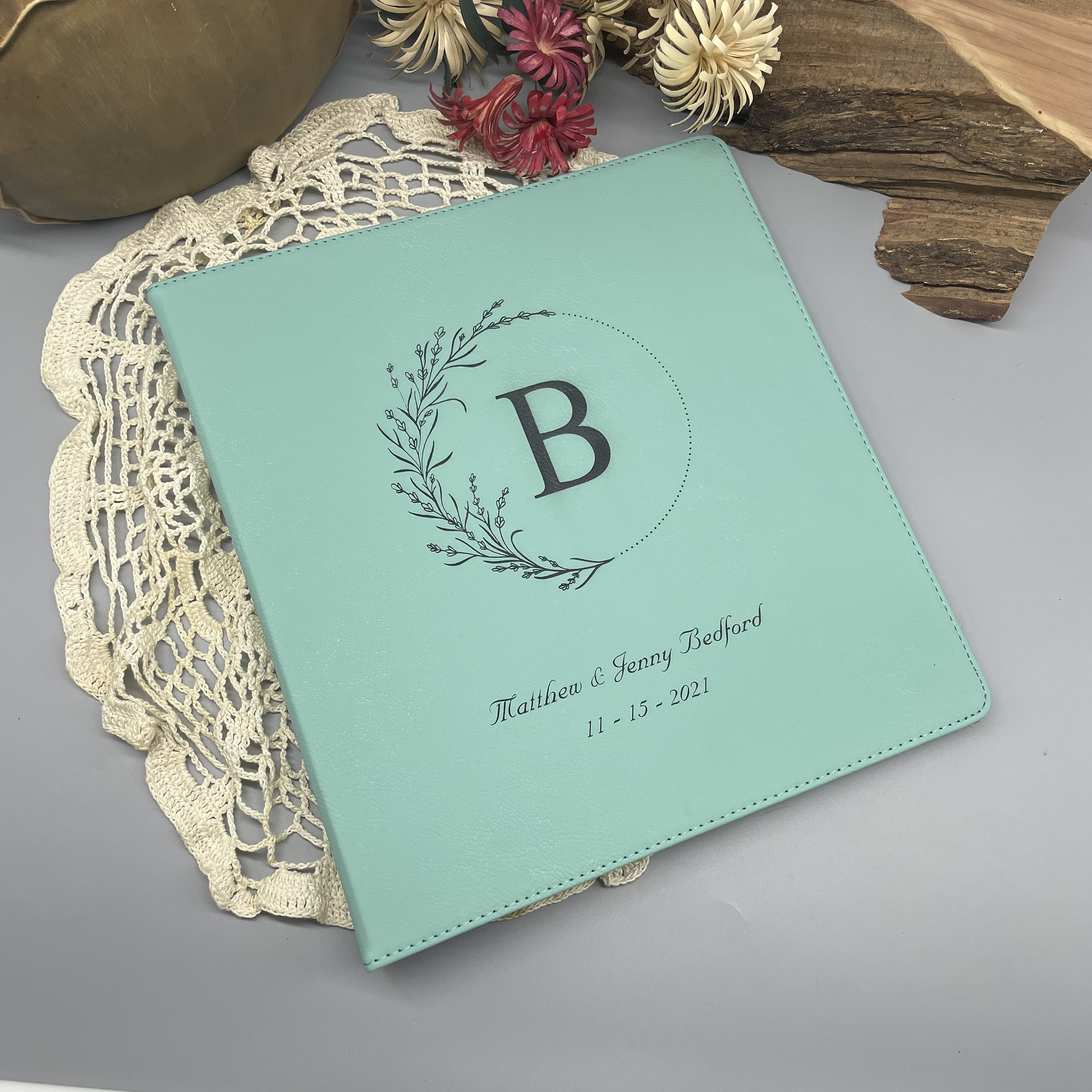 Mint Wedding Binder Cover Page