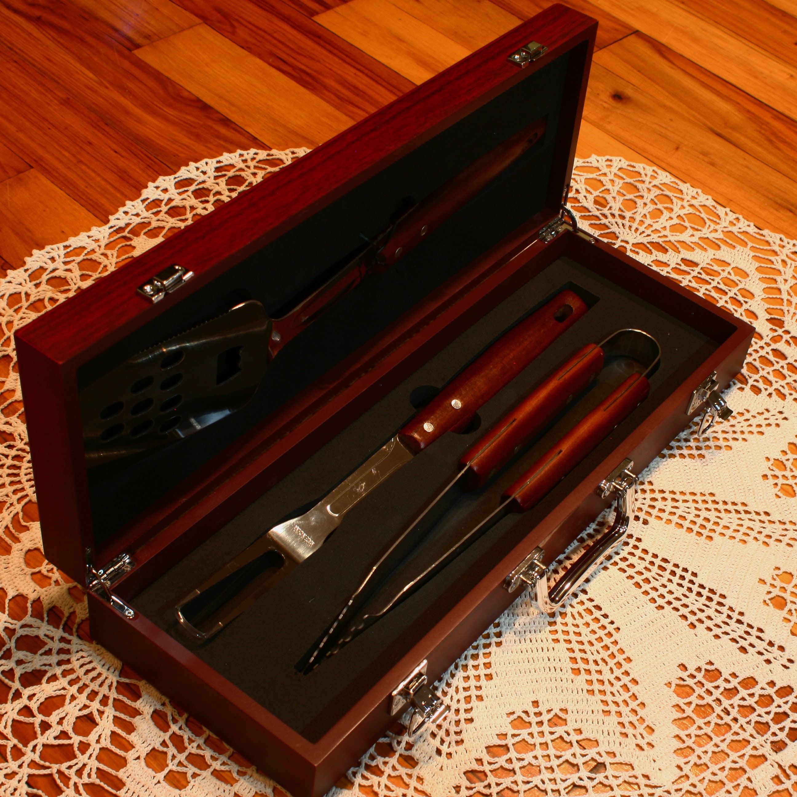 Personalized Grill Set Rosewood BBQ Tailgating Laser - Etsy