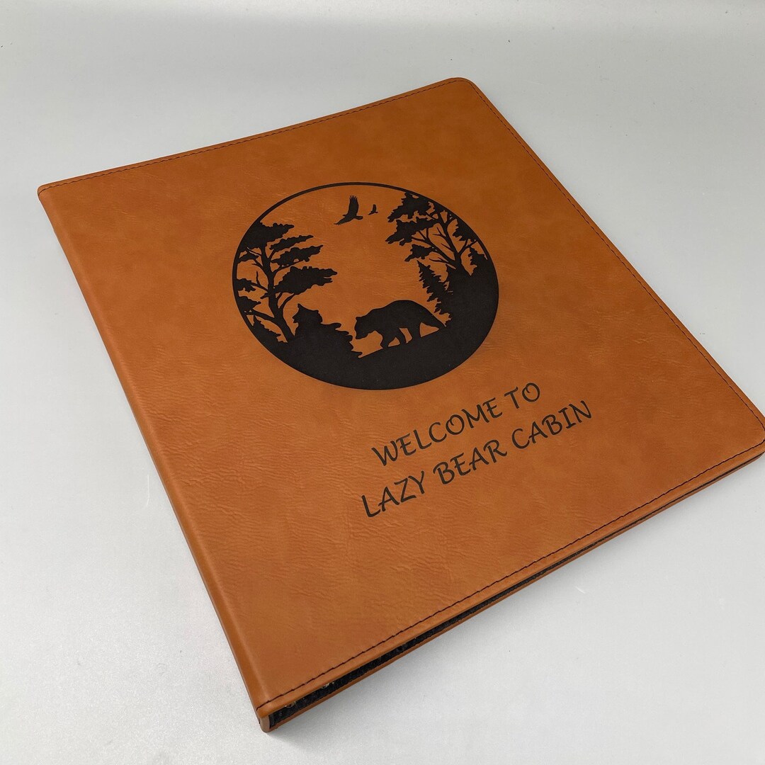 Personalized Leatherette 3-ring Binder: Engraved Cabin Guest Book - Etsy