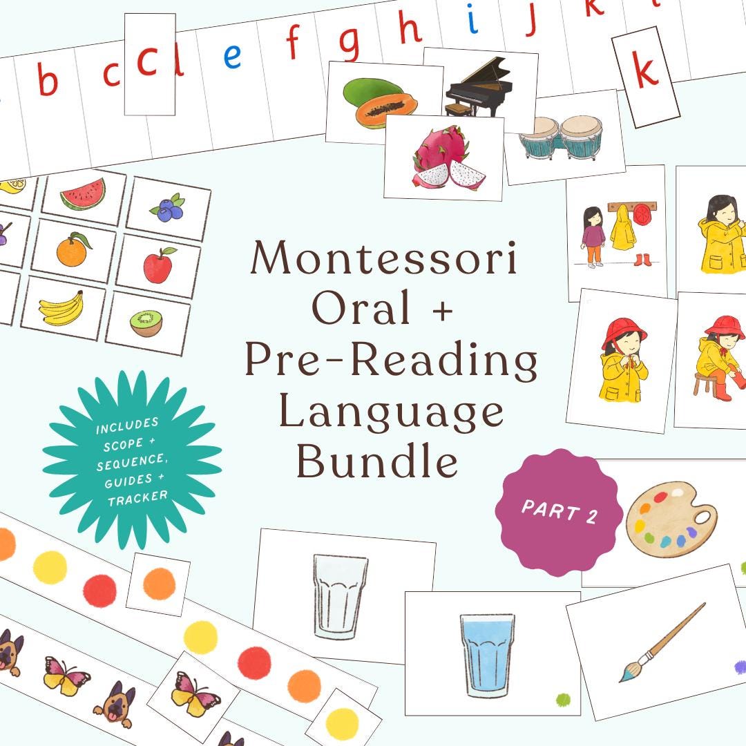 Montessori Oral Language Bundle Part 2 | 8 Activities, Scope Sequence ...