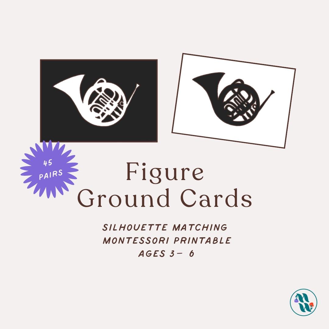 Silhouette Matching Printable | Montessori Figure Ground Visual ...