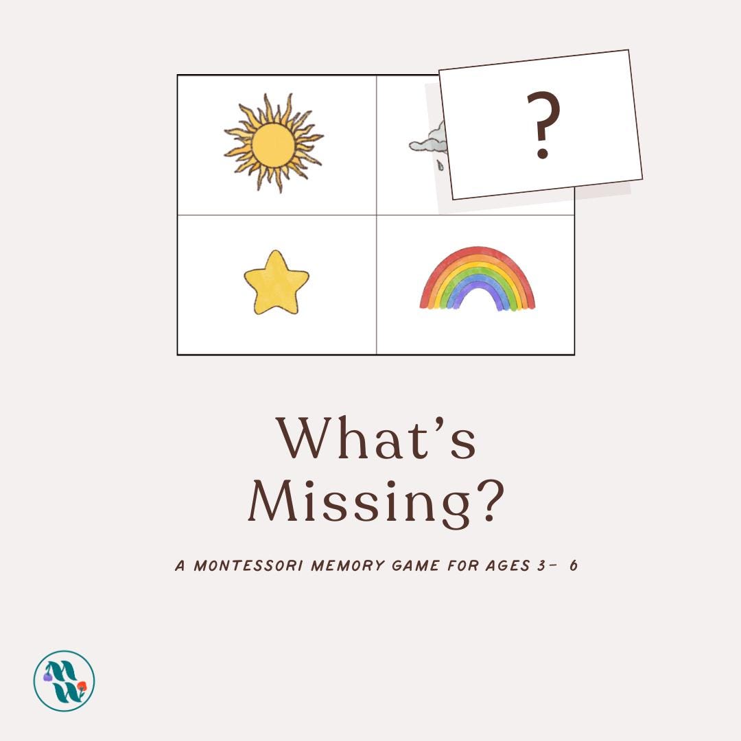 What’s Missing Game Printable | Montessori Memory & Observation ...