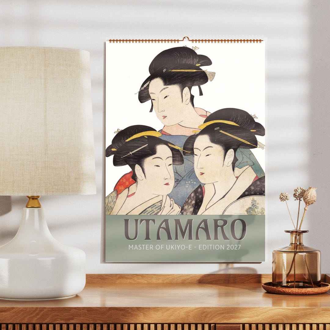 Kitagawa Utamaro Wall Calendar - Japanese Artist, Ukiyo E Art, Semi ...