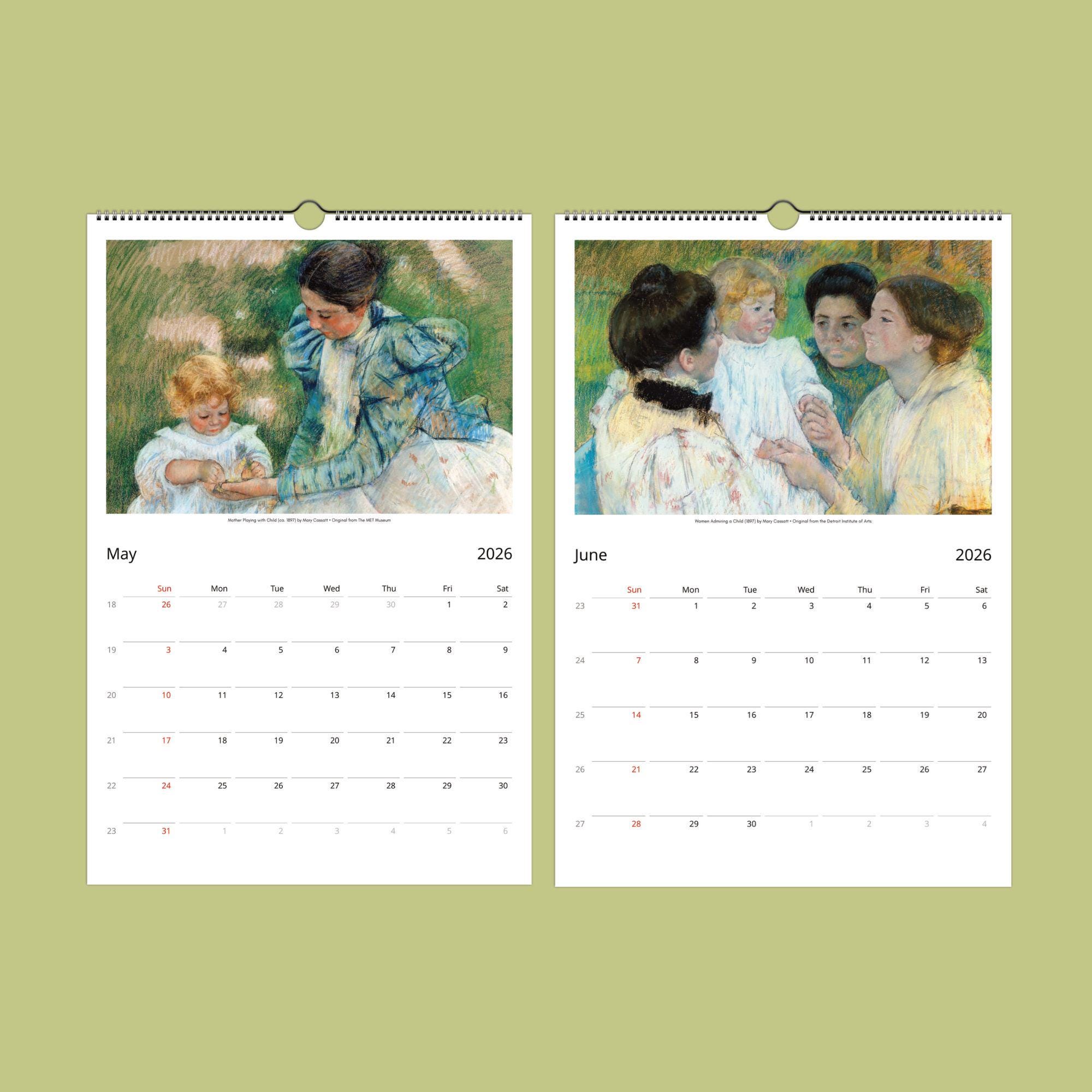 Mary Cassatt Wall Calendar – American Painter, French Impressionism ...