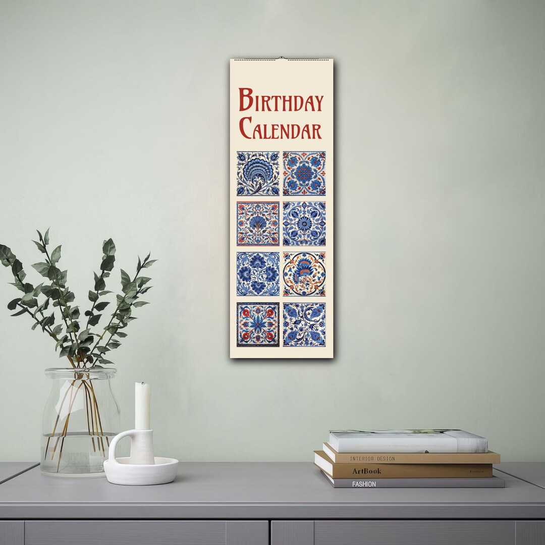 Iznik Tiles Birthday Calendar - Ottoman Art, Home Decor Gift - Etsy