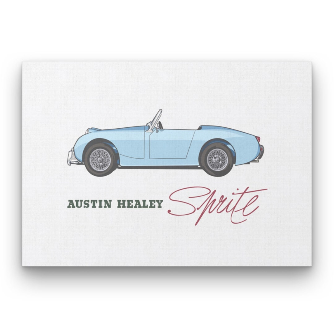 Austin Healey 'bugeye' Sprite - Vintage Car Poster - Etsy
