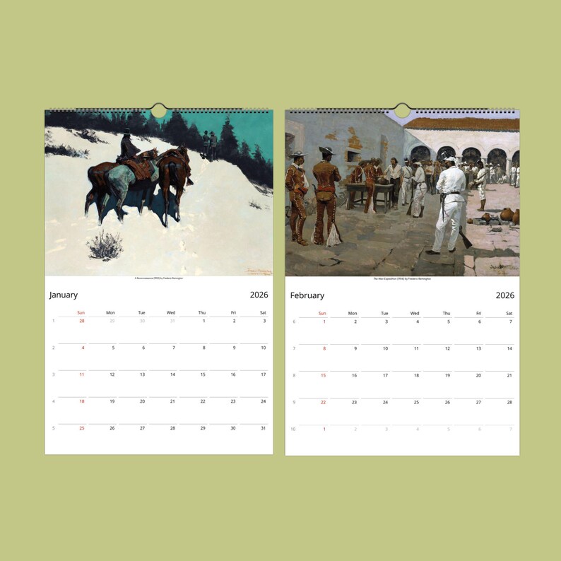 Frederic Remington Wall Calendar – Native American Art, Semi-glossy ...
