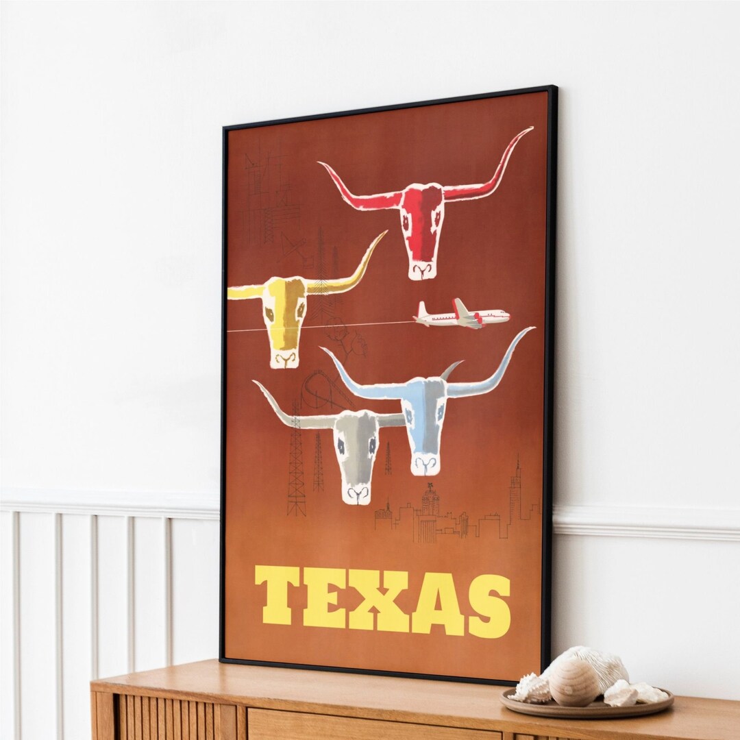 Retro Travel Poster: Texas | American Life | Vintage Poster ...