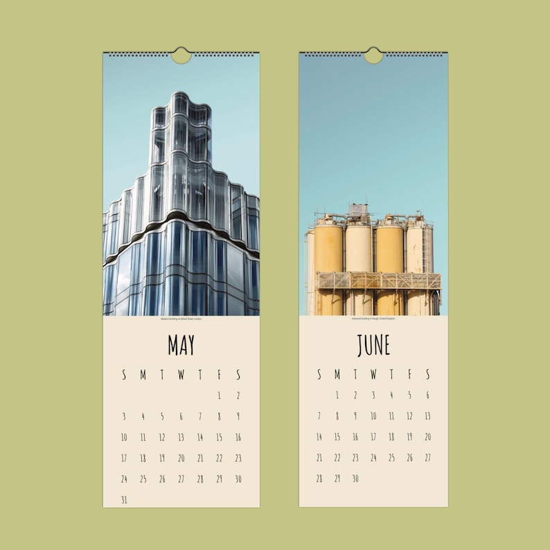Modern Architecture Wall Calendar – Urban Photography, Industrial Style ...