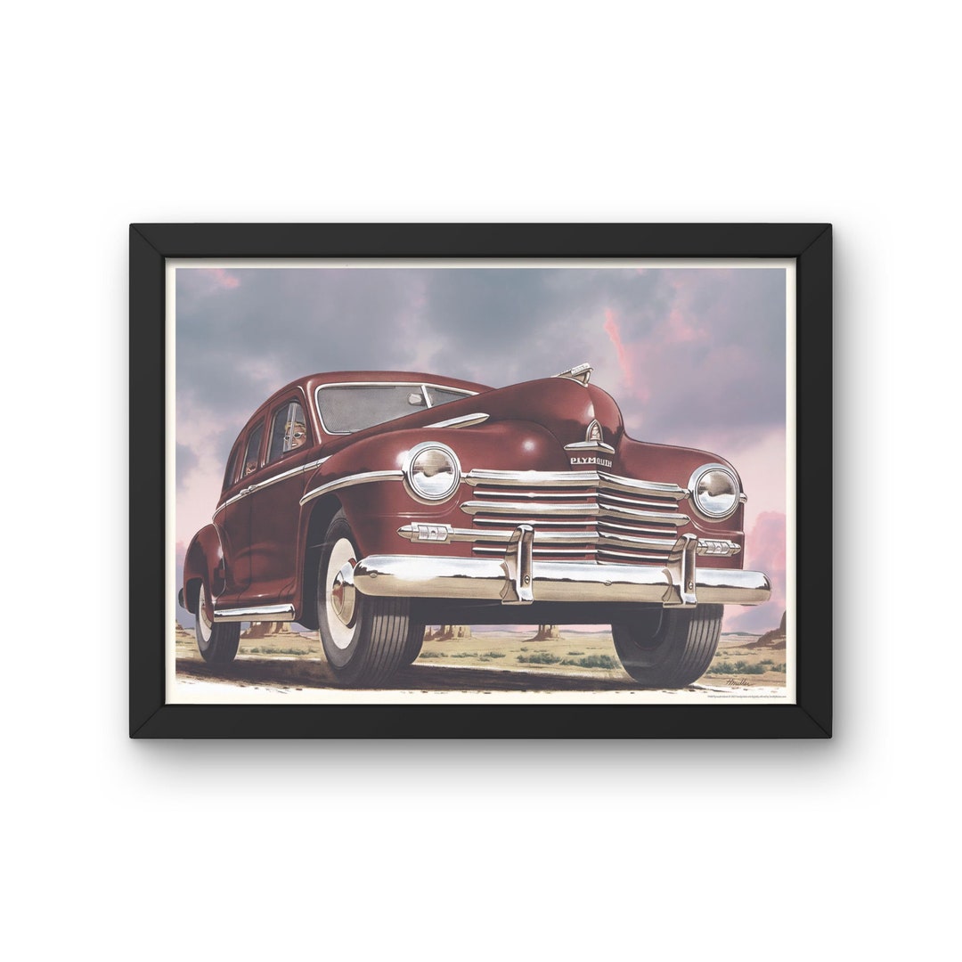 1948 Plymouth Deluxe Car Poster Instant Download - Vintage Art Print ...
