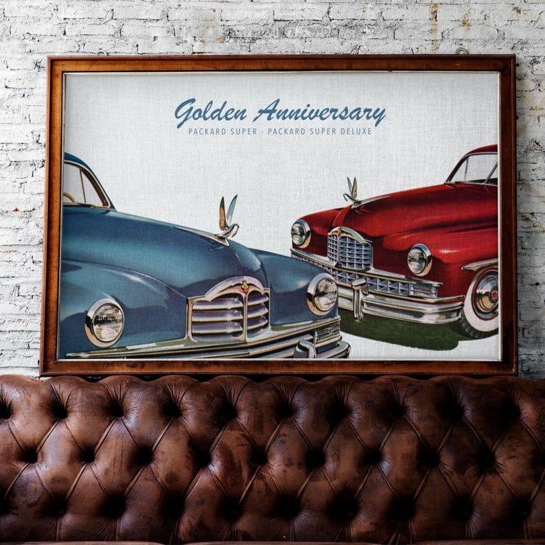 Vintage Car Poster Packard Super Deluxe Classic 1930s Automobile Wall ...