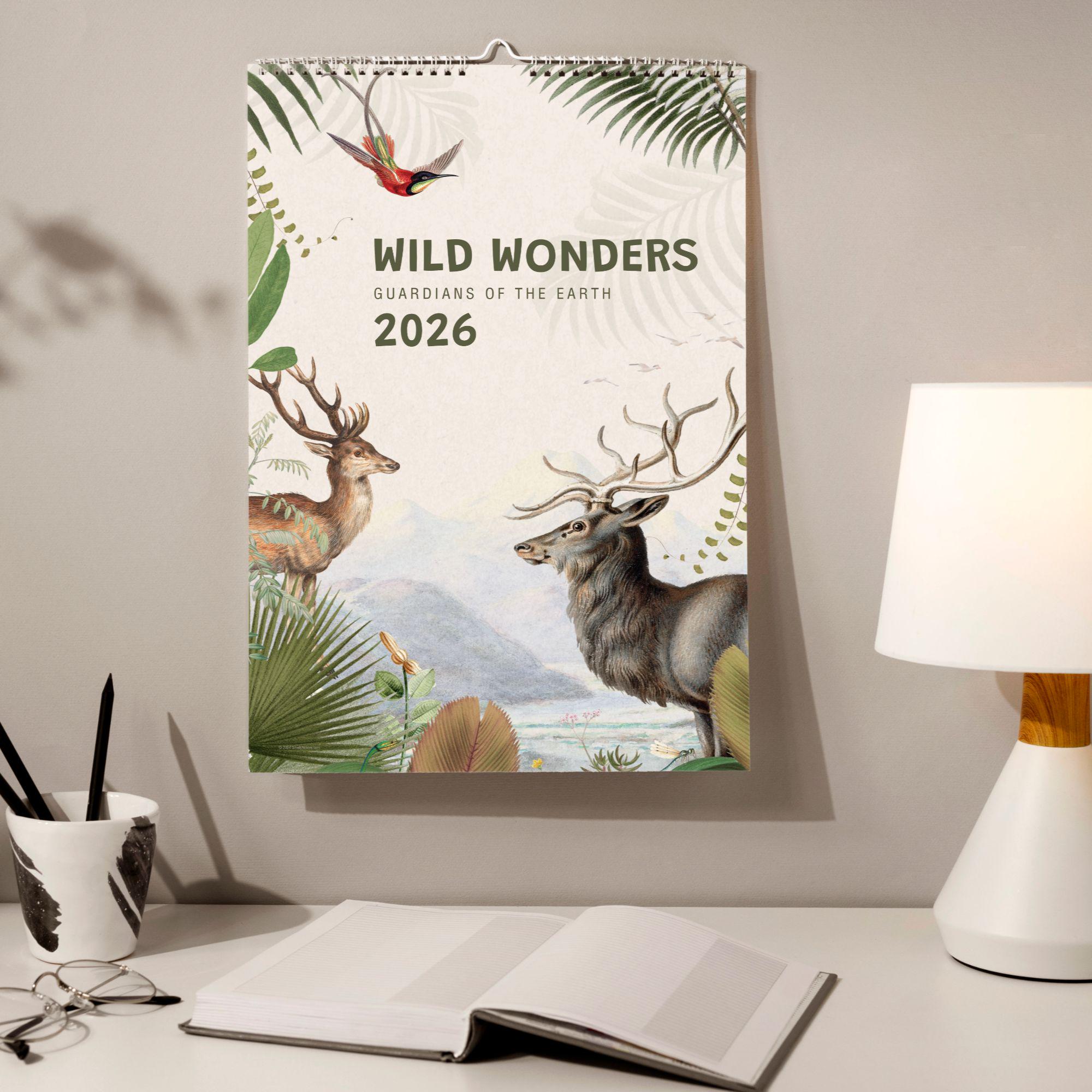 Wildlife Wall Calendar – Nature Habitat, Safari Animals, Semi-glossy ...