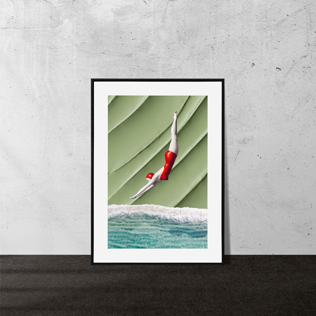 Gravity-defying Pool Plunge | Modern Minimalist Wall Art Print ...