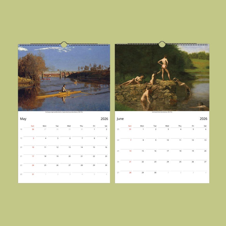 Thomas Eakins Wall Calendar – American Realist Art, Portrait Painting ...