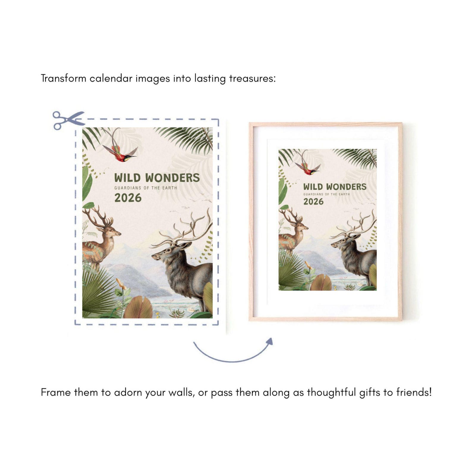 Wildlife Wall Calendar – Nature Habitat, Safari Animals, Semi-glossy ...