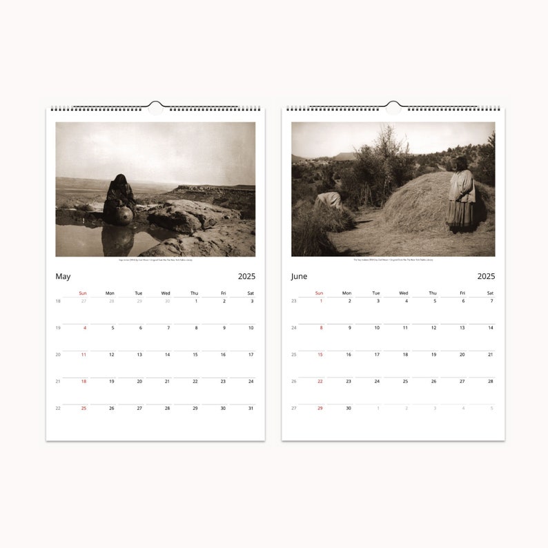 Native American Heritage Calendar Vintage Carl Moon Photography ...