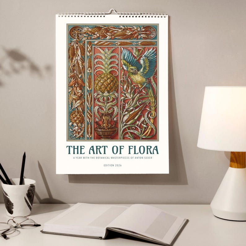 Décoration Murale Wall Calendar – Art Nouveau Artwork , Gift for Friend ...