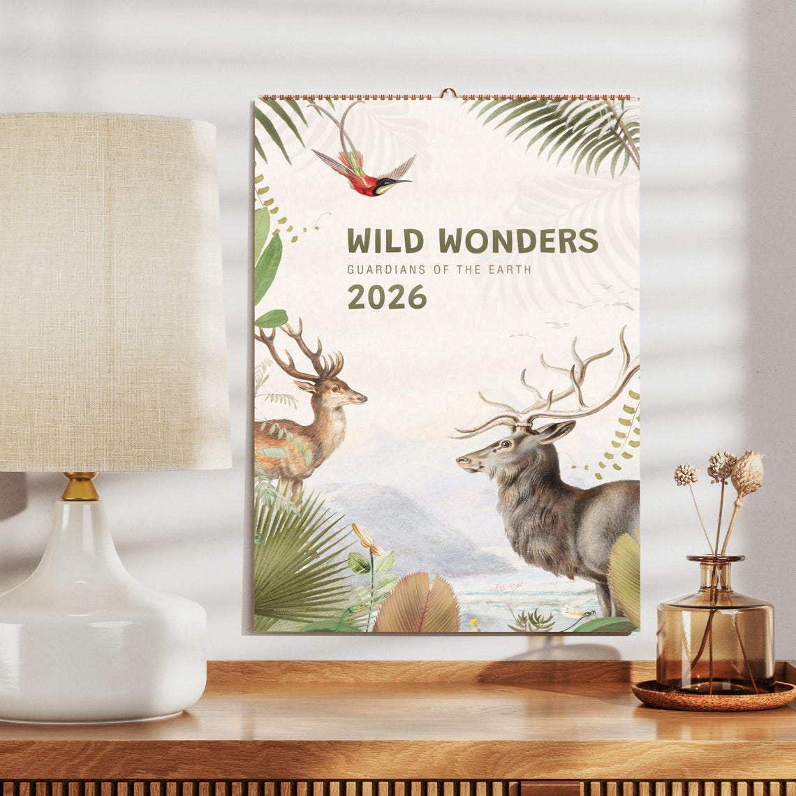 Wildlife Wall Calendar – Nature Habitat, Safari Animals, Semi-glossy ...