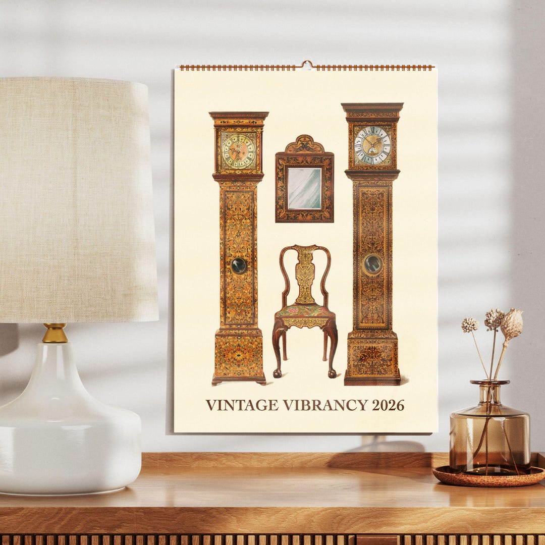 Chic Wall Calendar With Mid-century and Victorian Art | A Unique Gift ...