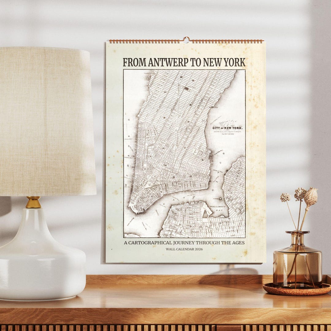 Antique World Map Calendar – Vintage Cartography, Country Atlas, Semi ...
