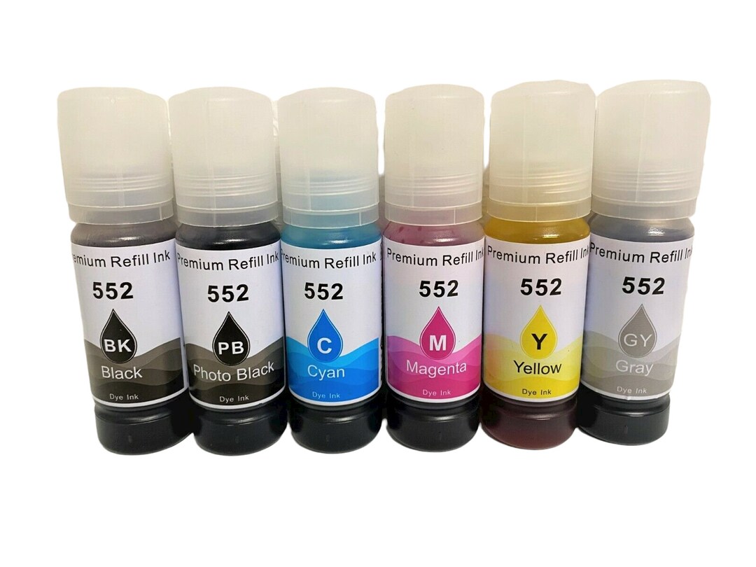 Refill Ink Bottles Replacements for Epson 552 Ink Bottles T552 Black ...