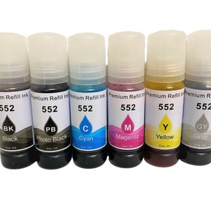 Refill Ink Bottles Replacements for Epson 552 Ink Bottles T552 Black ...