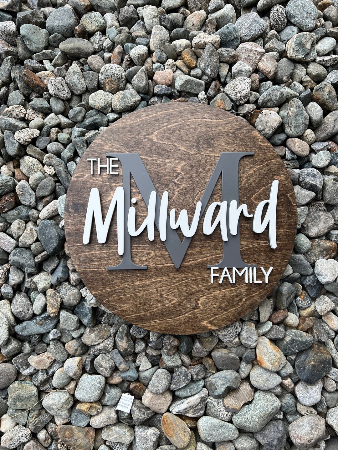 Personalized Family Name Sign With Monogram Round Family Sign - Etsy