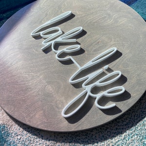 18" Lake Life Sign, Life is Better at the Lake Sign, Stained Wood Lake ...