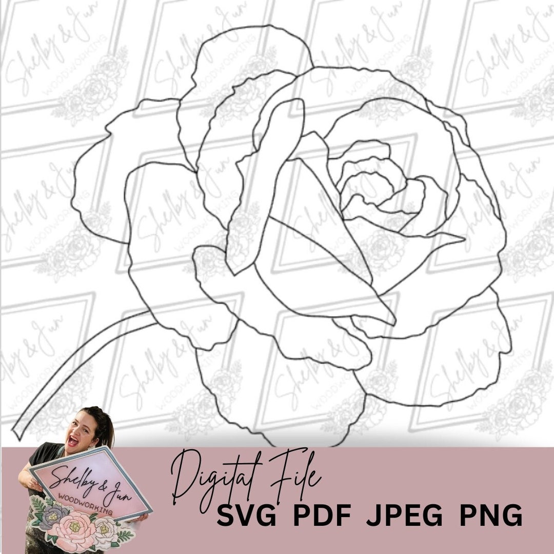 Rose Stem - Single Line Drawing - Digital File - SVG / PDF /PNG - Etsy