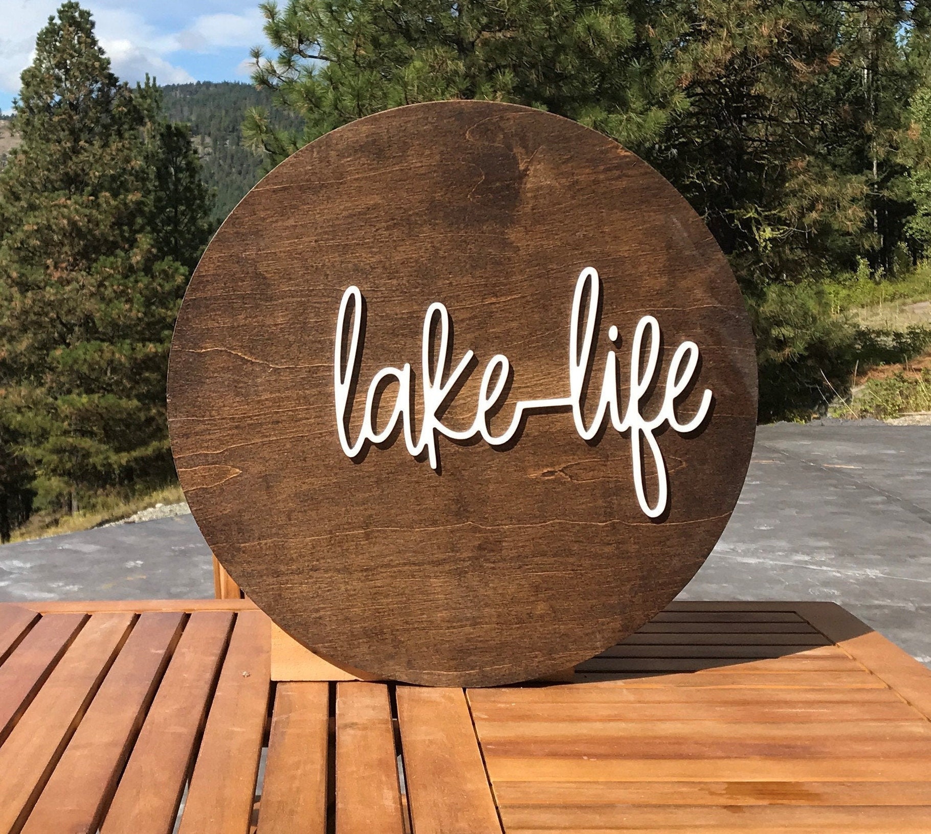 18 Lake Life Sign, Life is Better at the Lake Sign, Stained Wood Lake ...