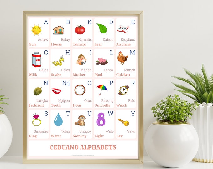 Buy BISAYA (CEBUANO) Alphabet CHART With Words and English Translations ...