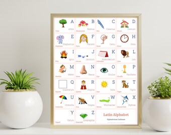 Latin English Chart - Etsy