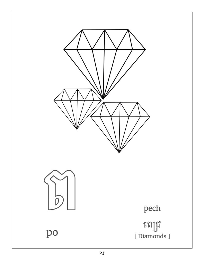 KHMER Alphabet Coloring Pages (33 Pages), Printable Khmer Alphabet ...