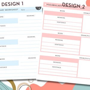 VOCABULARY WORKSHEET and Tracker List Printable, Perfect Language ...