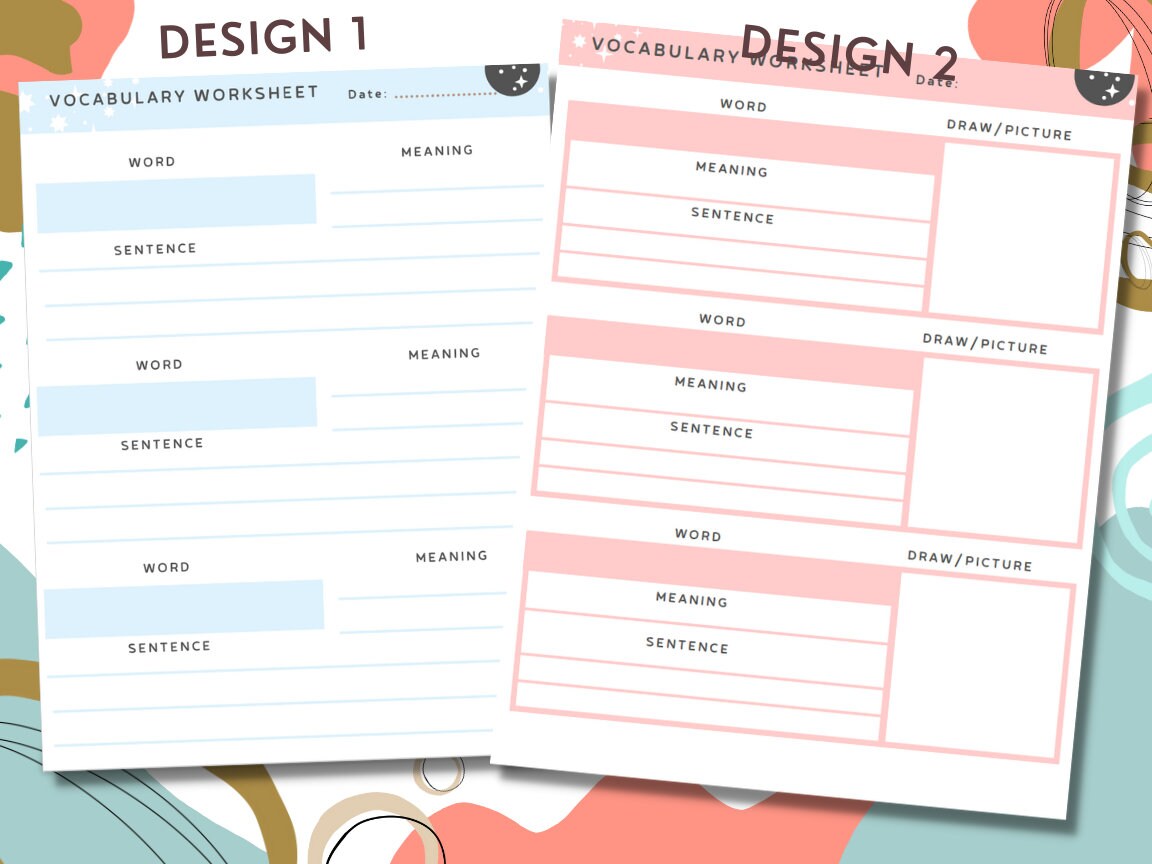 VOCABULARY WORKSHEET and Tracker List Printable, Perfect Language ...