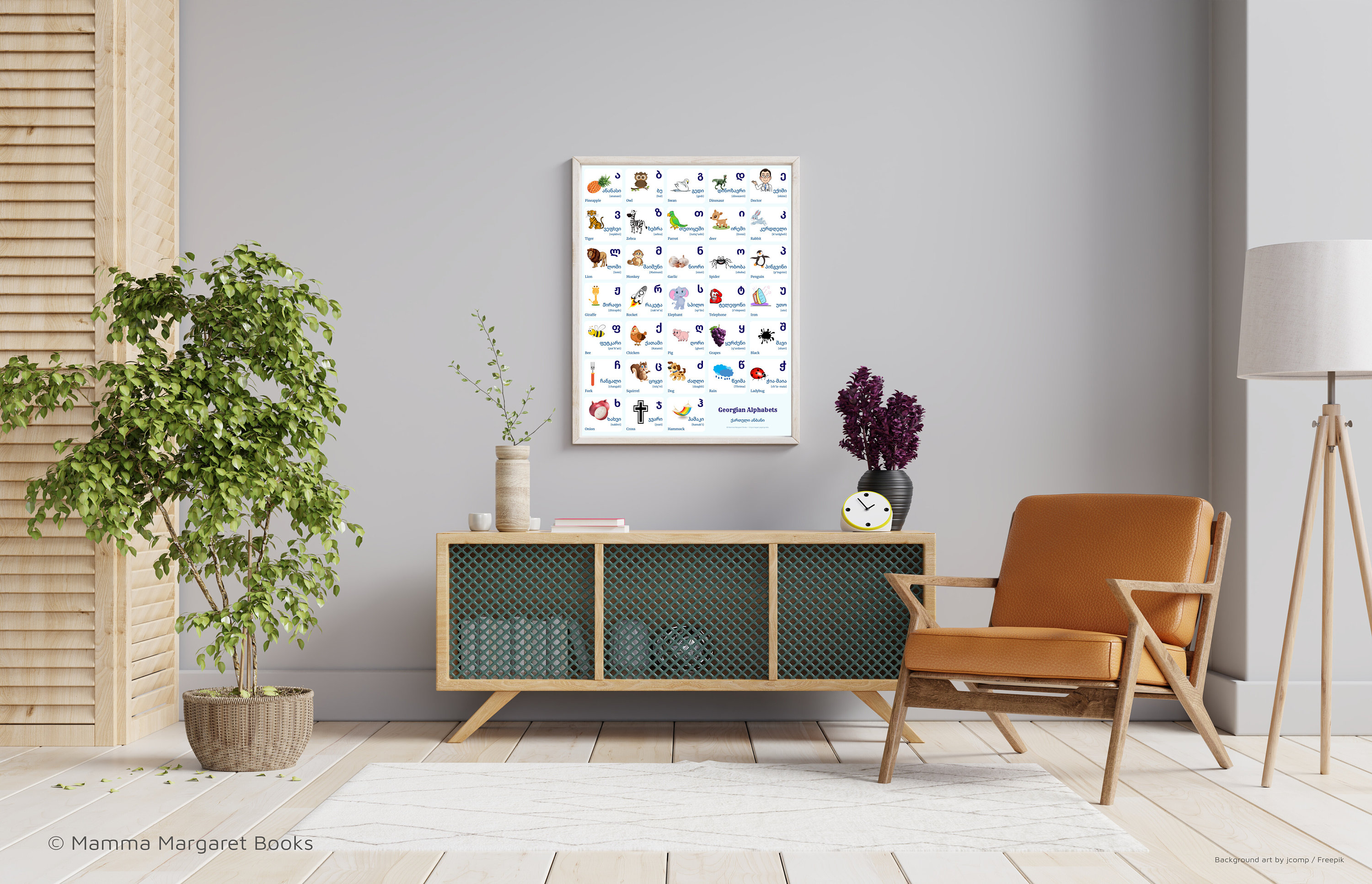 GEORGIAN Alphabet CHART With Words and English Translations - Etsy