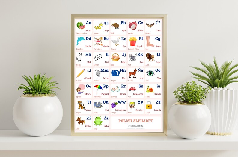 POLISH Alphabet CHART With Words and English Translations - Etsy UK
