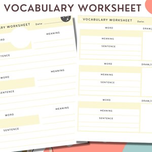 VOCABULARY WORKSHEET and Tracker List Printable, Perfect Language ...